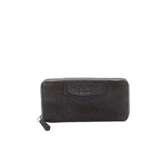Coach | Bags | Coach Womens Snakeskin Zip Closure Rectangular Wallet ...